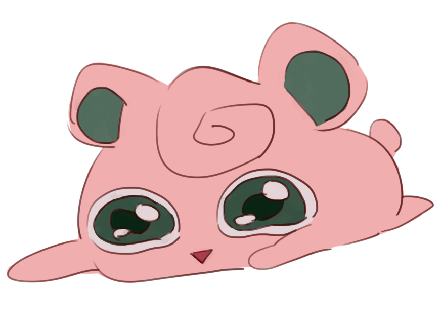 Safebooru - commentary full body green eyes jigglypuff lying no humans ...