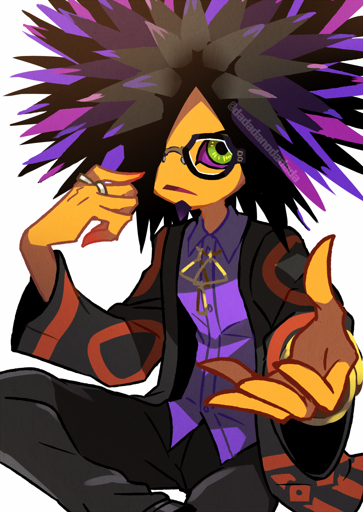 Safebooru - 1boy bracelet dadadanoda facial hair glasses goatee highres ...