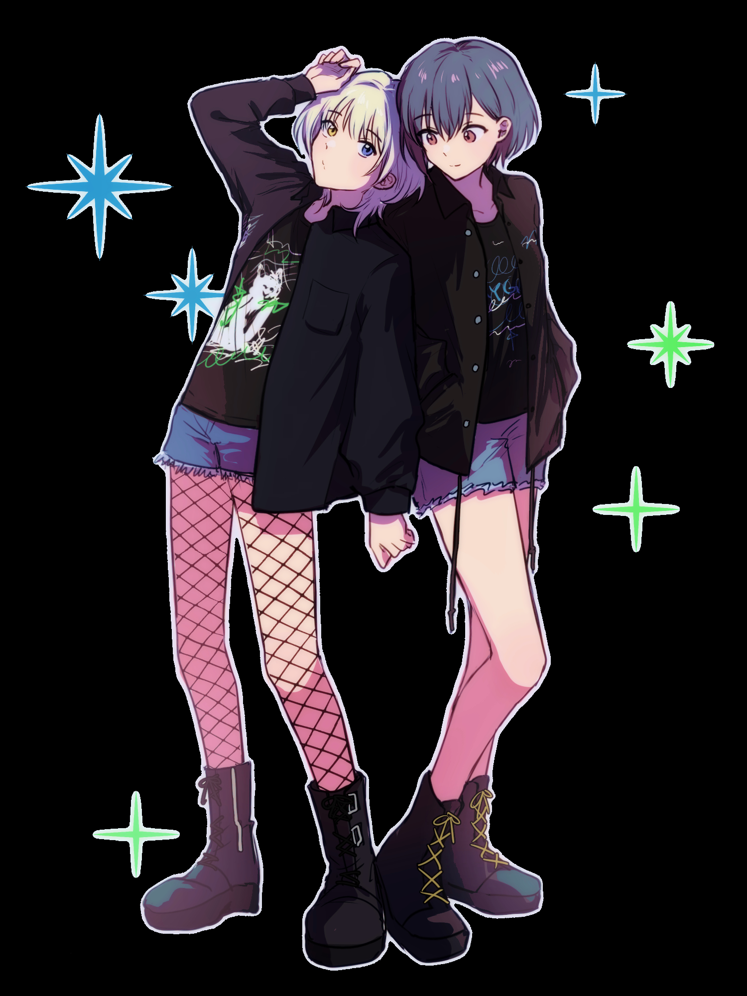 Safebooru - 2girls bang dream! bang dream! it's mygo!!!!! black background black footwear black ...