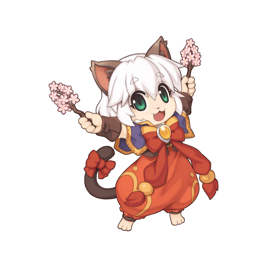 Safebooru - 1girl :3 :d animal ears arms up barefoot bow bowtie branch ...