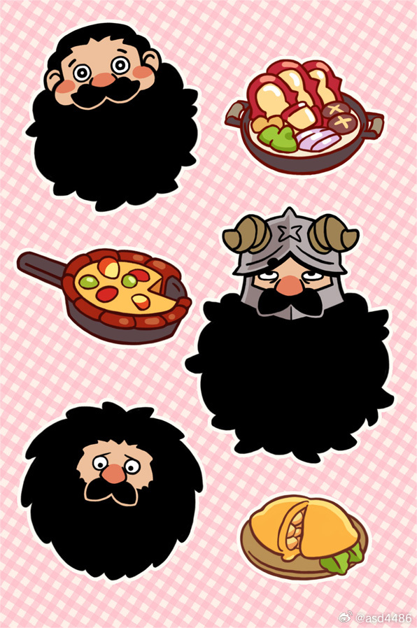 Safebooru - 1boy asd4486 beard blush stickers brown hair chibi chibi ...