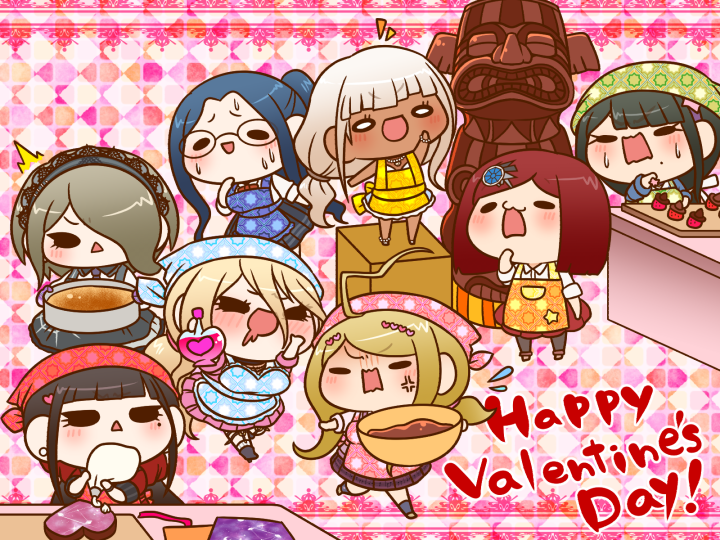 Safebooru - 6+girls ahoge akamatsu kaede anger vein apron argyle ...