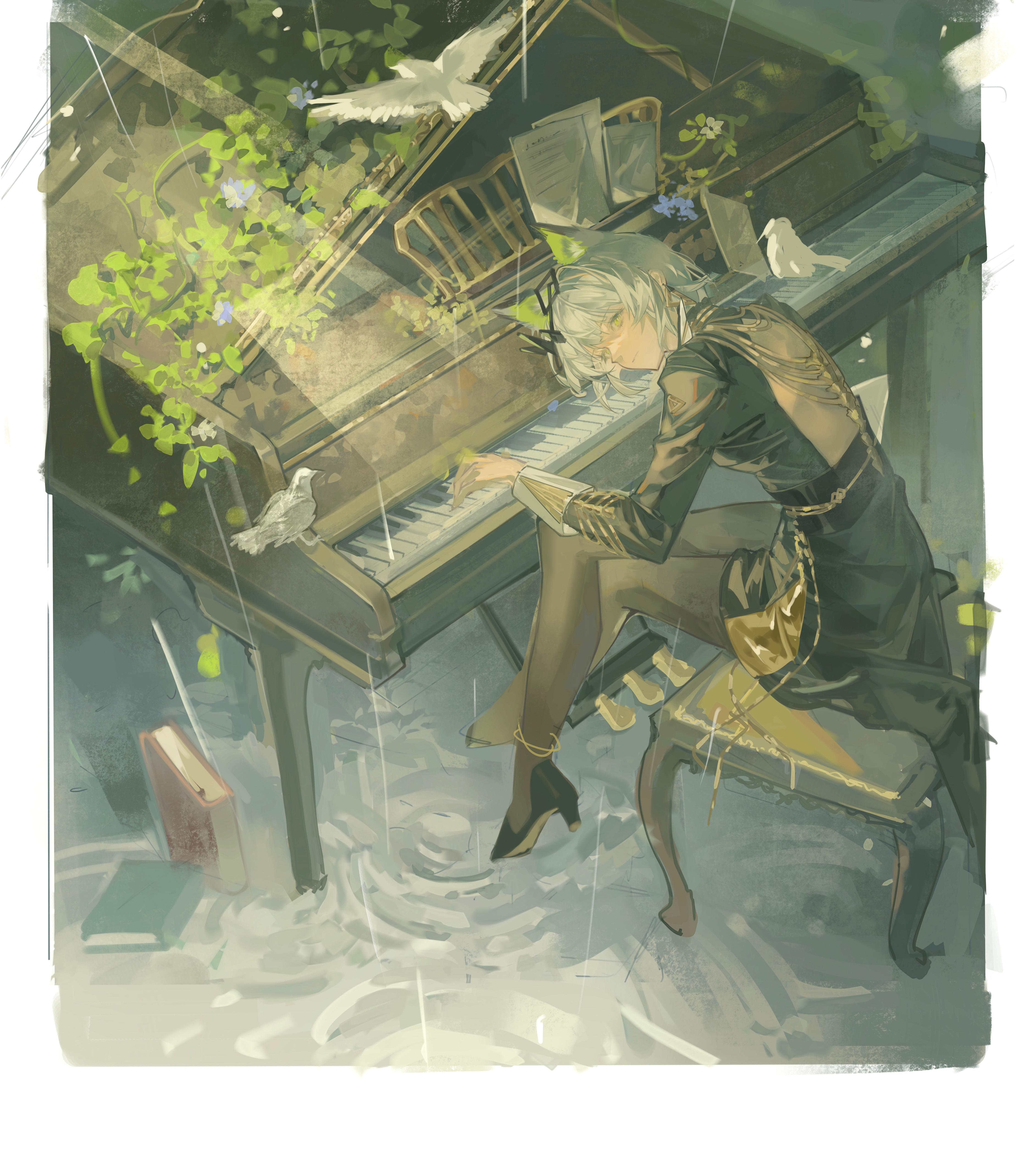 Safebooru - 1girl absurdres ambience synesthesia animal ears arknights backless dress backless ...