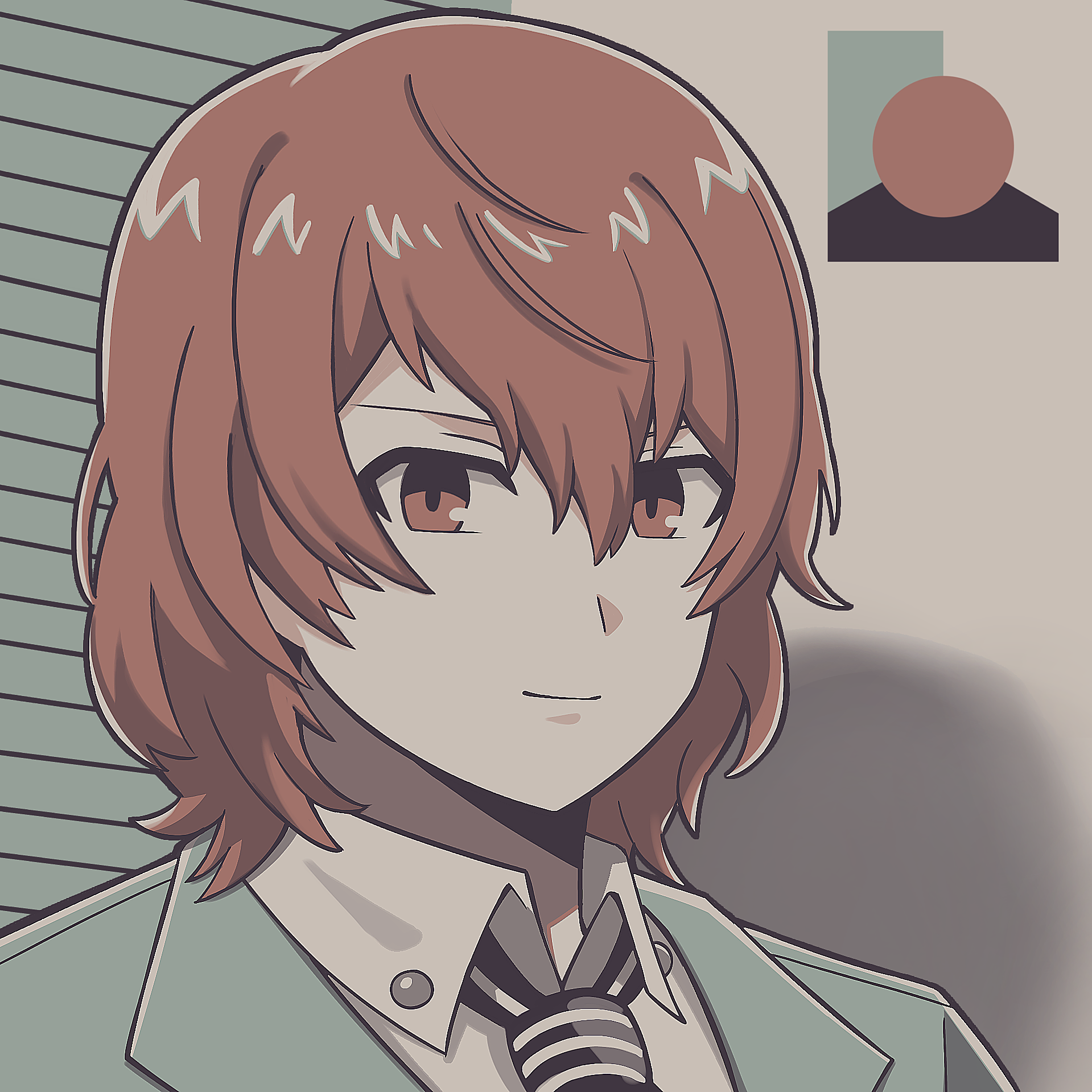 Safebooru - 1boy akechi gorou black necktie blazer blue jacket brown ...