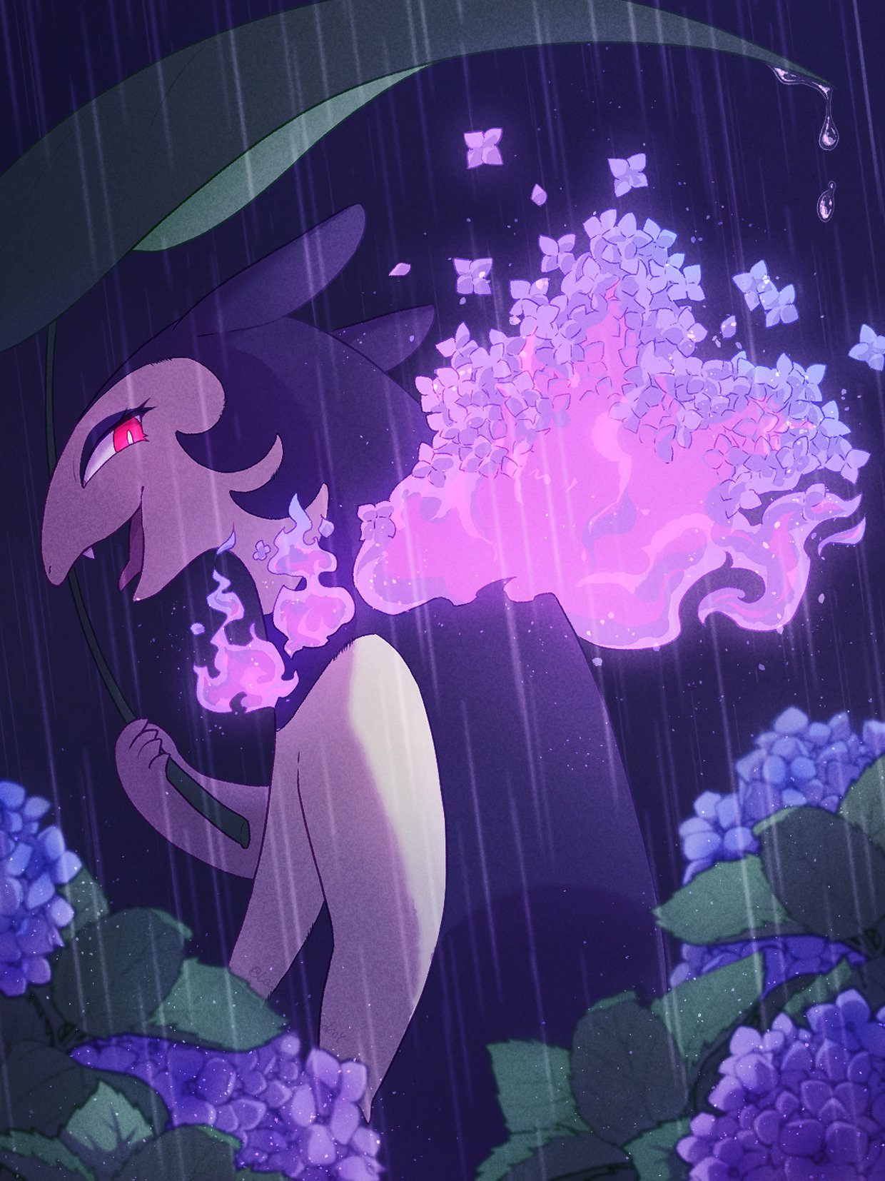 Safebooru - black fur bright pupils eyelashes fang fire flower highres ...