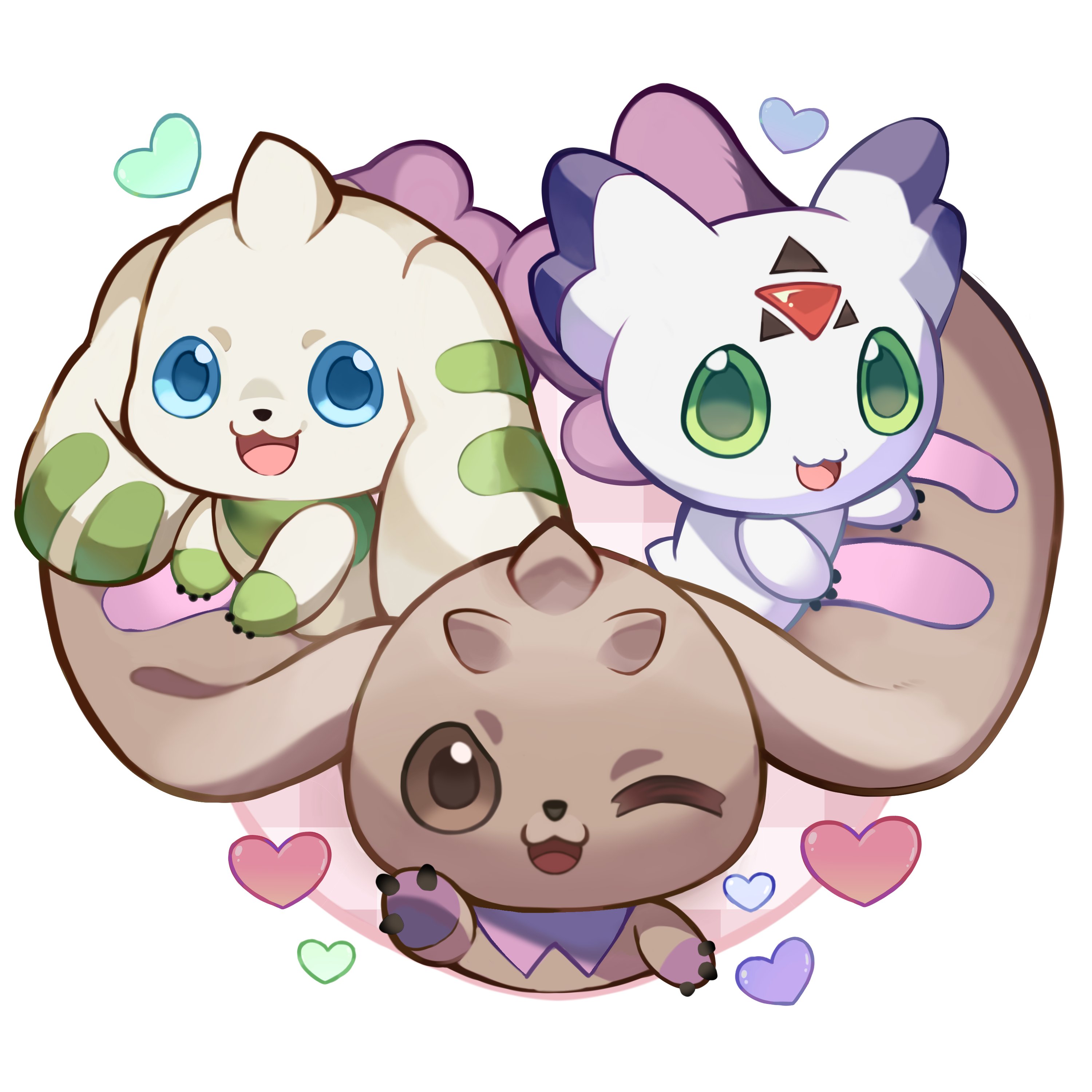 Safebooru - :3 :d ;3 absurdres animal ears blue eyes brown eyes colored ...