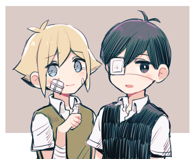 Safebooru - 2boys basil (faraway) (omori) basil (omori) black eyes black hair blonde hair blue ...