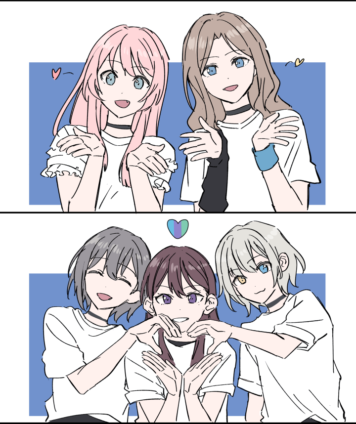 Safebooru - 5girls :3 ^ ^ akni arm warmers bang dream! bang dream! it's mygo!!!!! black arm ...