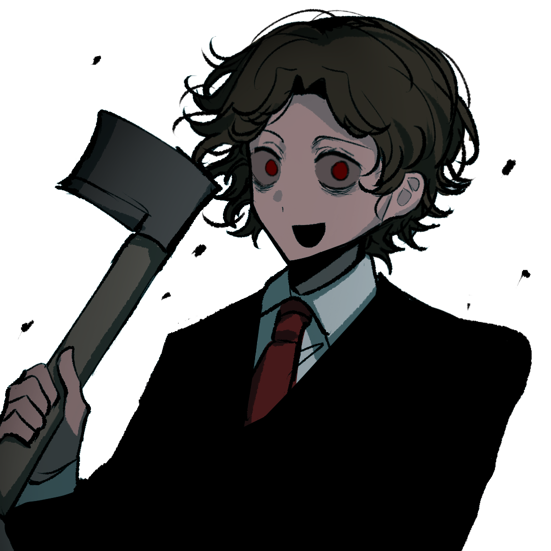 Safebooru - 1boy american psycho axe black jacket brown hair collared ...