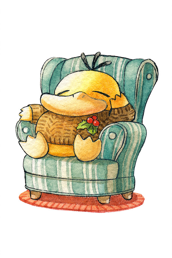 Safebooru - armchair brown sweater chair closed eyes commentary english ...