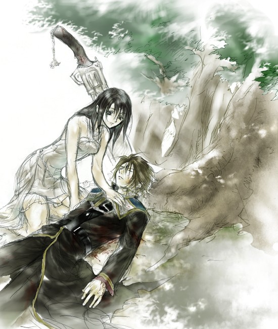 Safebooru - 1boy 1girl aiguillette arm support belt black belt black coat black hair black pants ...