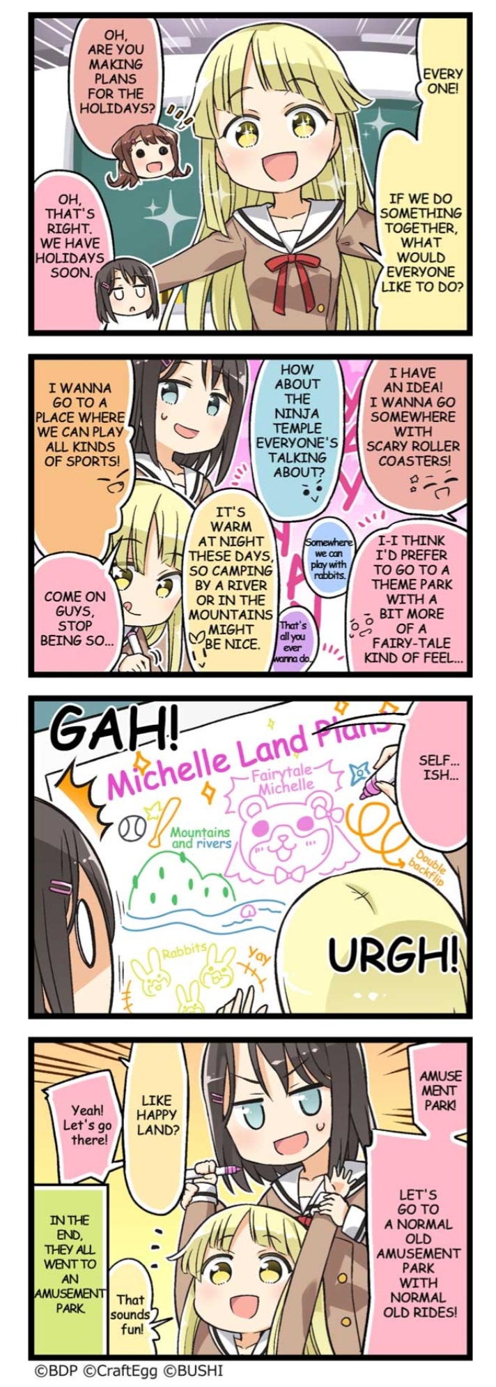 Safebooru - 3girls 4koma 6+girls animal ears bang dream! baseball baseball bat blonde hair blush ...
