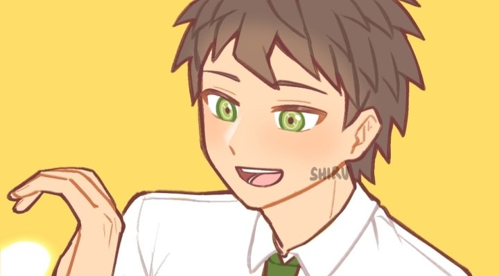 Safebooru - 1boy :d artist name brown hair collared shirt danganronpa (series) danganronpa 2 ...