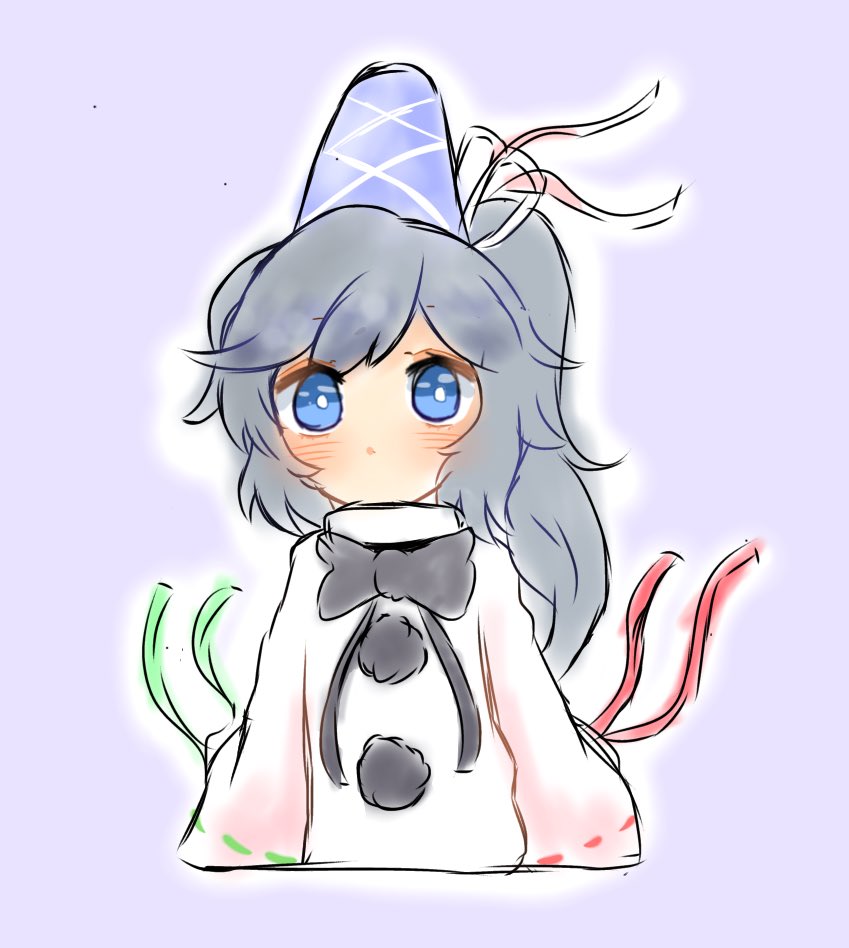 Safebooru - 1girl black bow black bowtie blue eyes bow bowtie facing viewer grey eyes grey hair ...