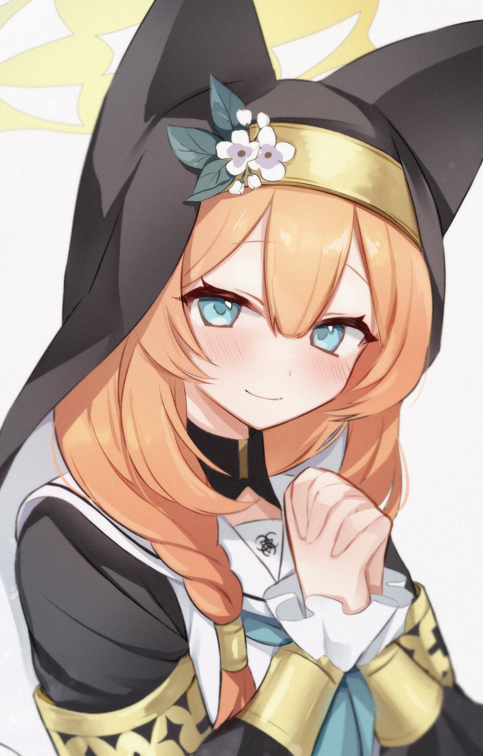 Safebooru - 1girl animal ears blue archive blue eyes blush braid flower ...