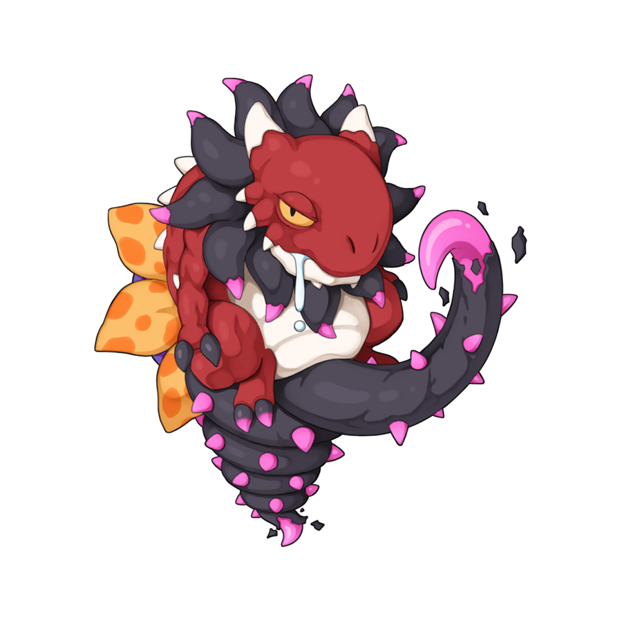 Safebooru - chibi chibi only closed mouth full body lizard looking at ...