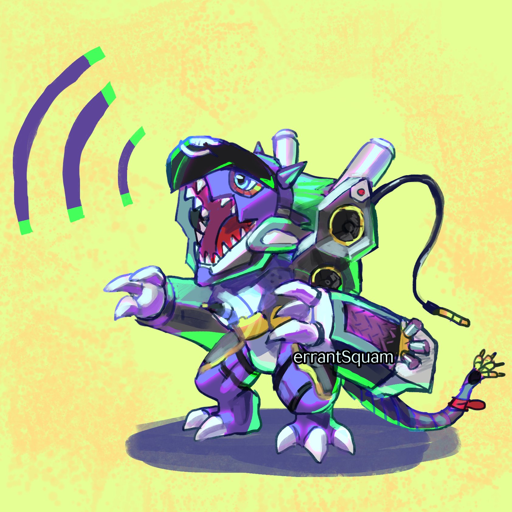 Safebooru - artist name bandana blue eyes chibi claws colored skin ...