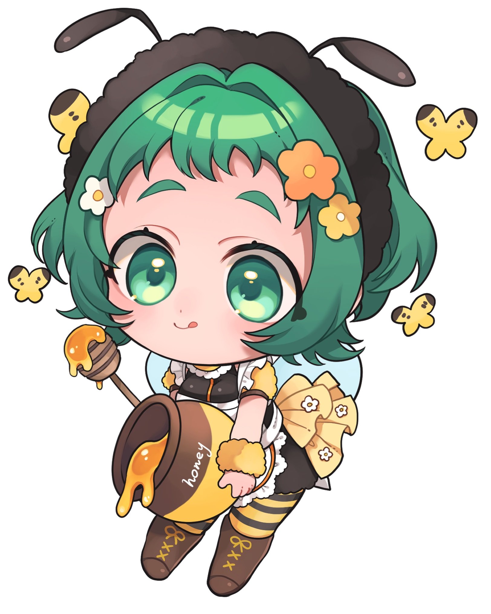 Safebooru - 1girl antennae apron black headdress boots bug butterfly ...