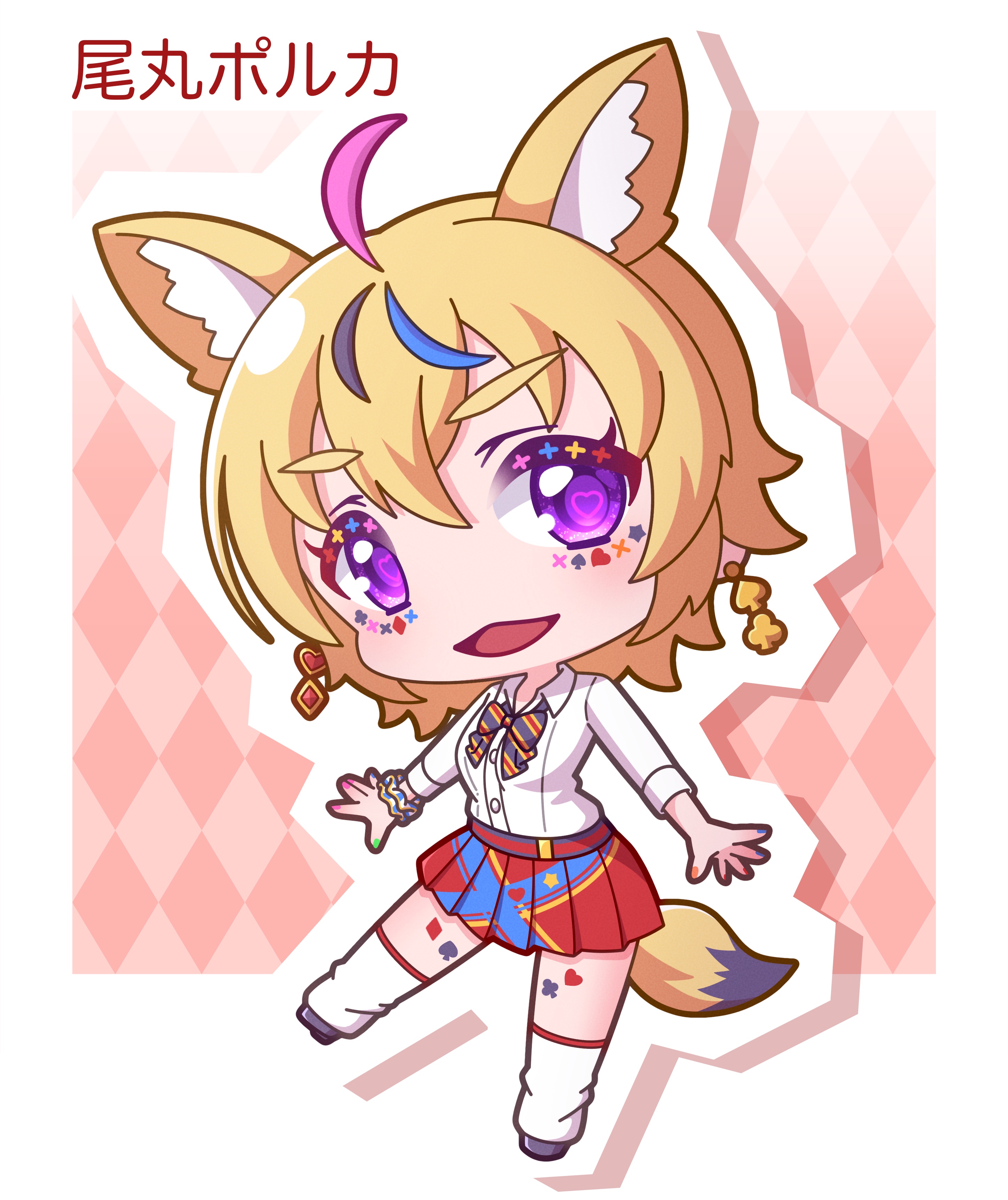 Safebooru - 1girl :d absurdres animal ear fluff animal ears argyle background black bow black ...