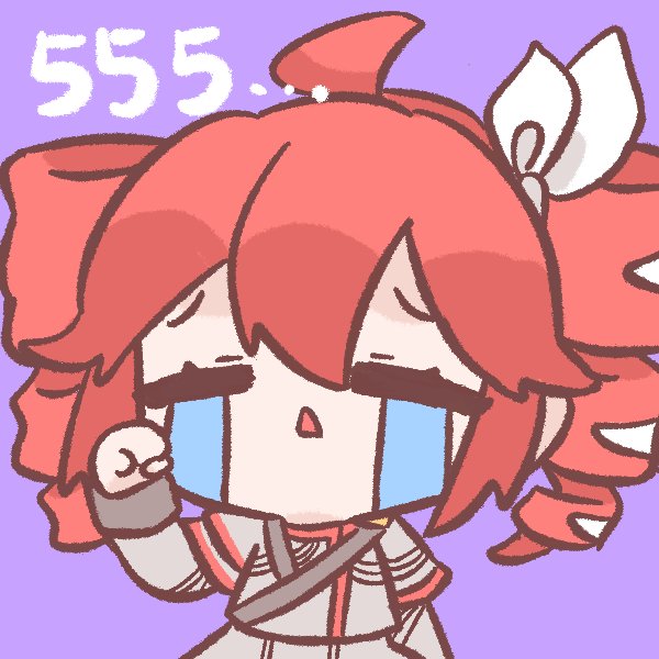 Safebooru - 1girl ahoge chibi chibi only closed eyes commentary crying ...