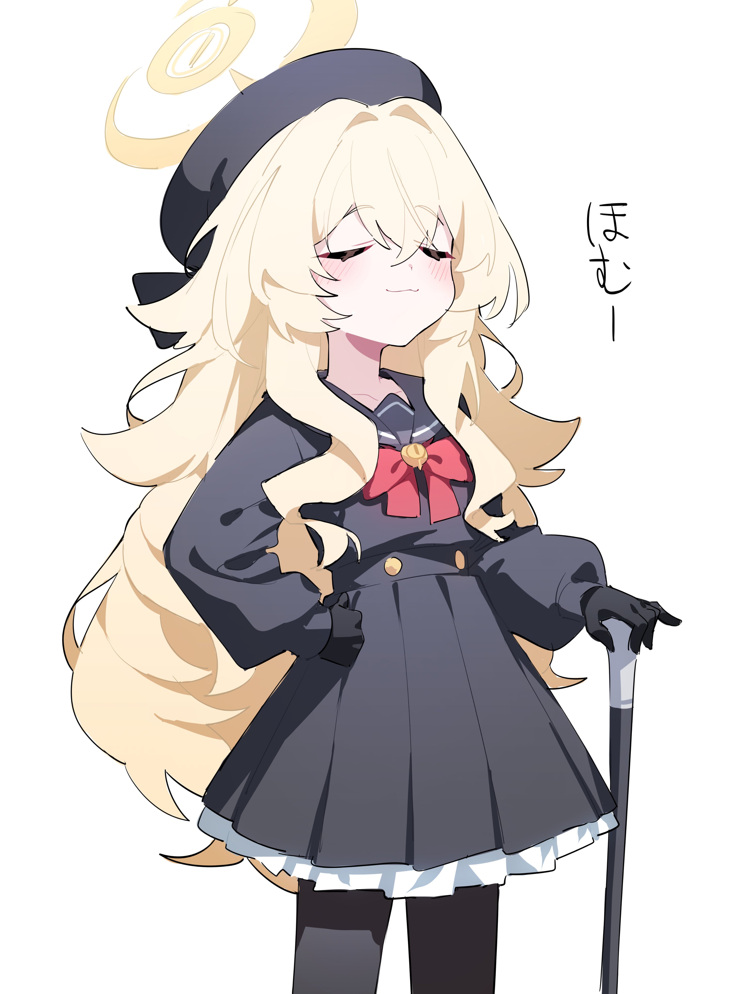 Safebooru - 1girl :3 absurdres black beret black gloves black sailor collar black serafuku black ...