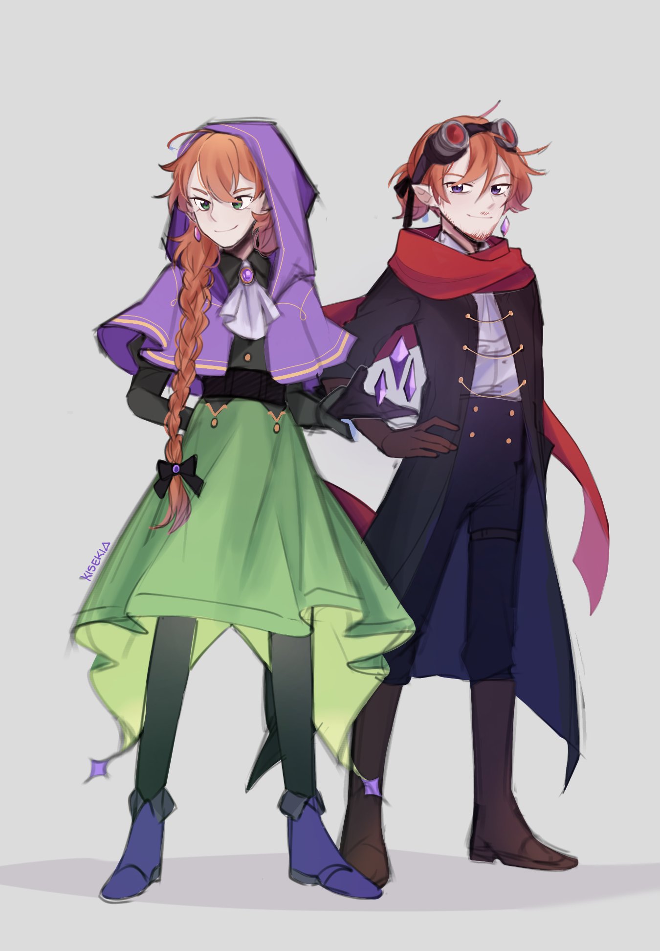 Safebooru - 1boy 1girl animification beard bow braid brother and sister ...