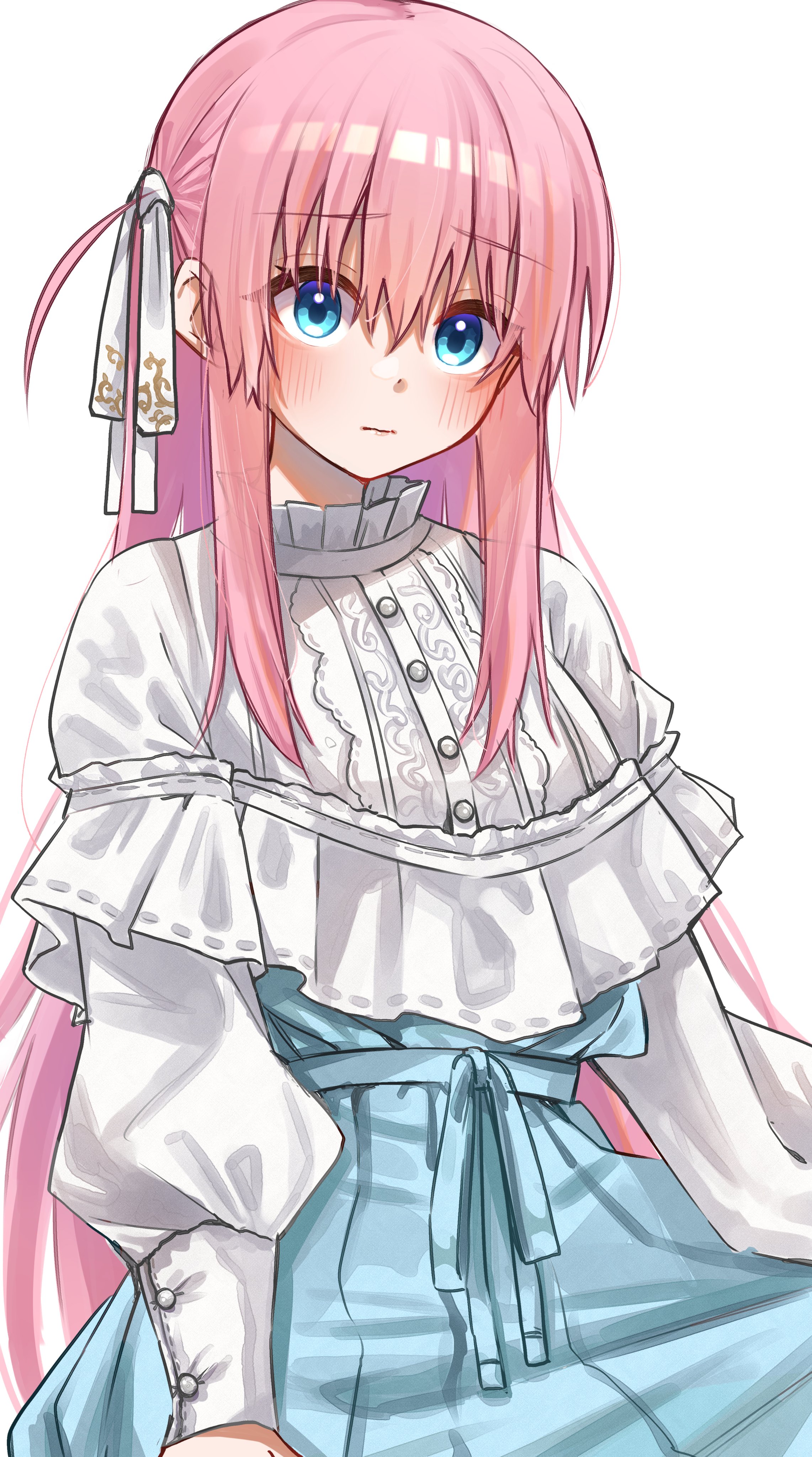 Safebooru - 1girl absurdres alternate costume blue dress blue eyes bocchi the rock! commentary ...