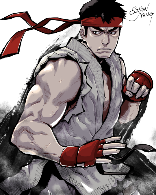 Safebooru - 1boy artist name belt black belt black hair closed mouth commentary dougi fighting ...