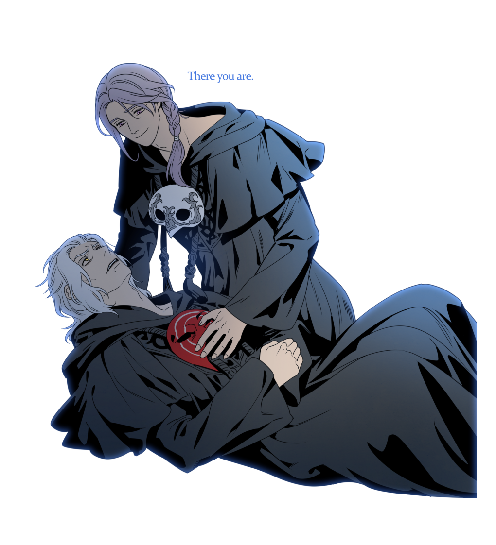 Safebooru - 2boys 5altybitter5 black robe braid closed mouth emet-selch ...