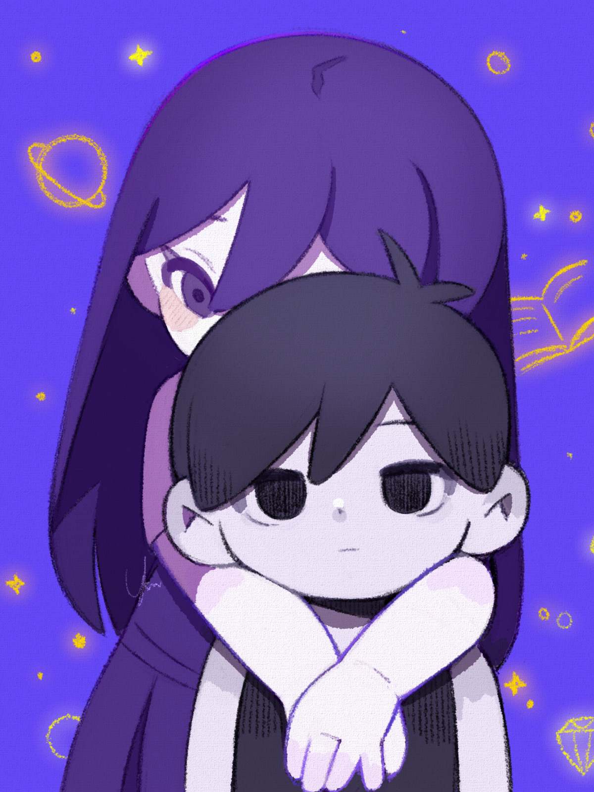 Safebooru - 1boy 1girl black eyes black hair brother and sister chibi ...