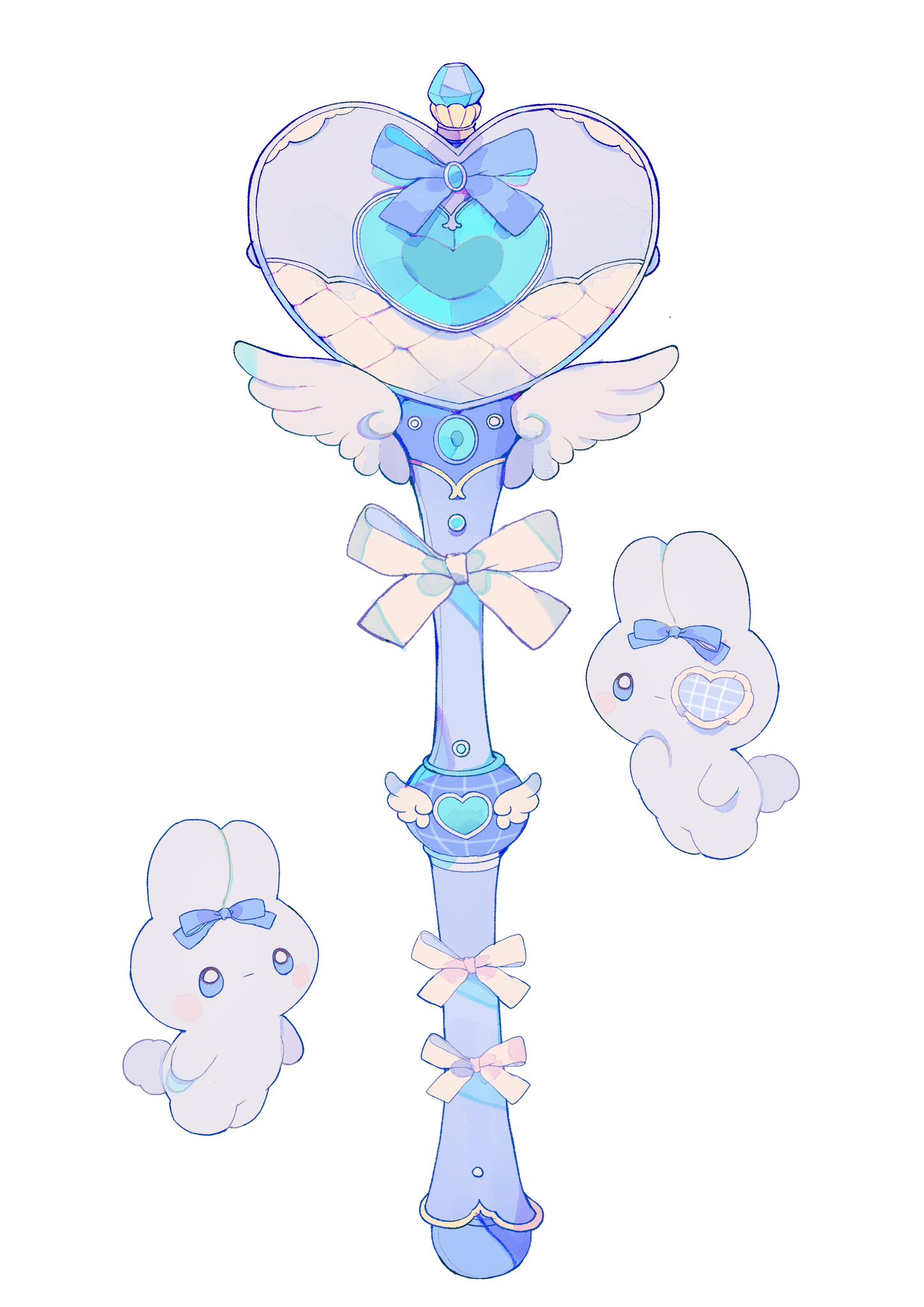 Safebooru - blue eyes blue ribbon blue theme bow creature crystal ...