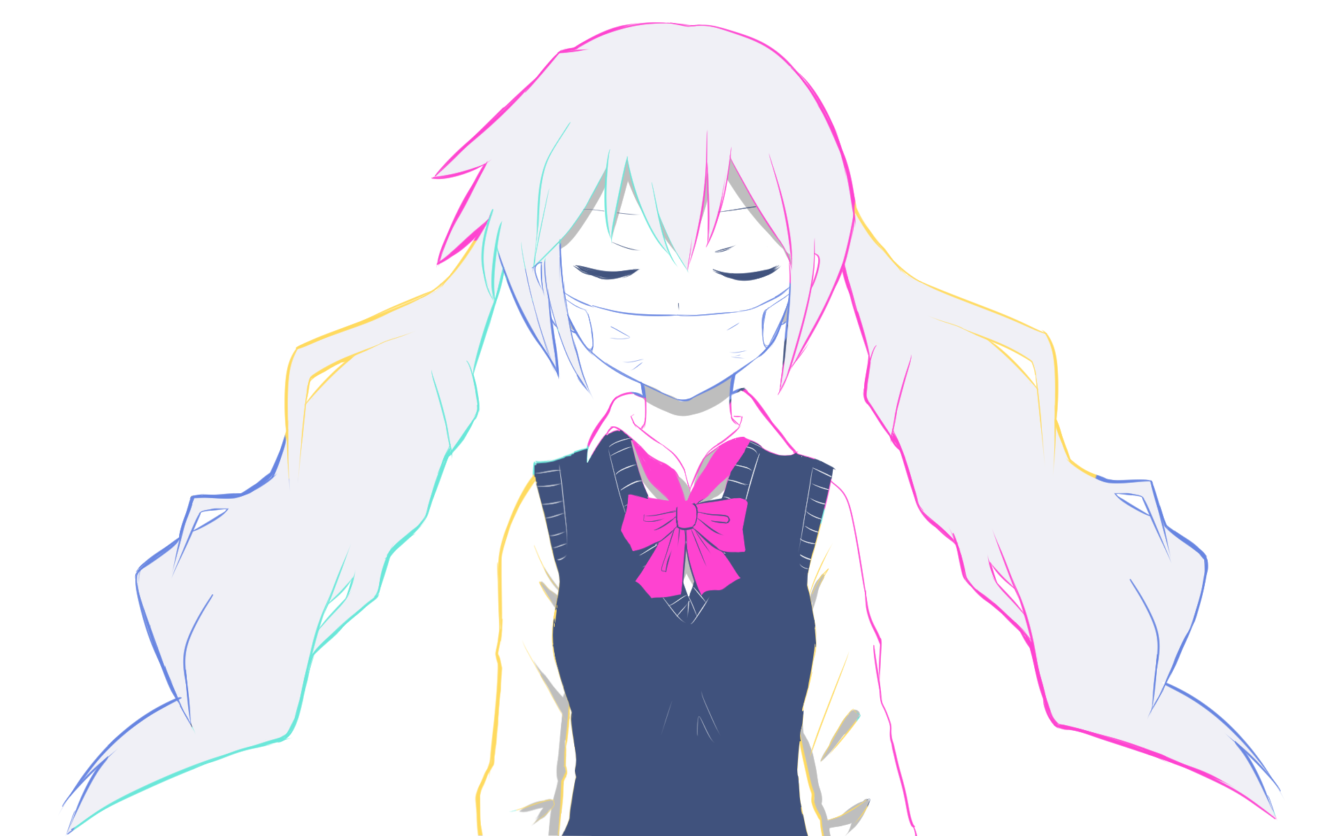 Safebooru - 1girl alternate costume blue hair bow closed mouth hatsune ...