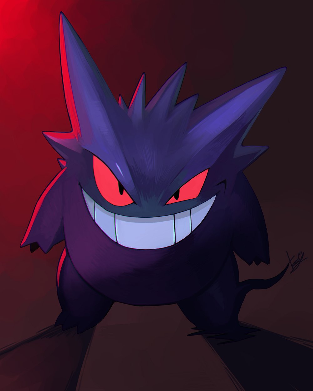 Safebooru - black eyes colored sclera colored skin full body gengar ...