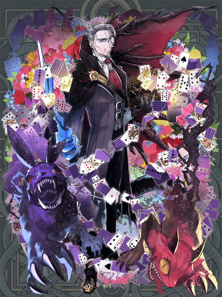 Safebooru - 1boy ascot beard belt black cape black coat black gloves black pants cape card coat ...