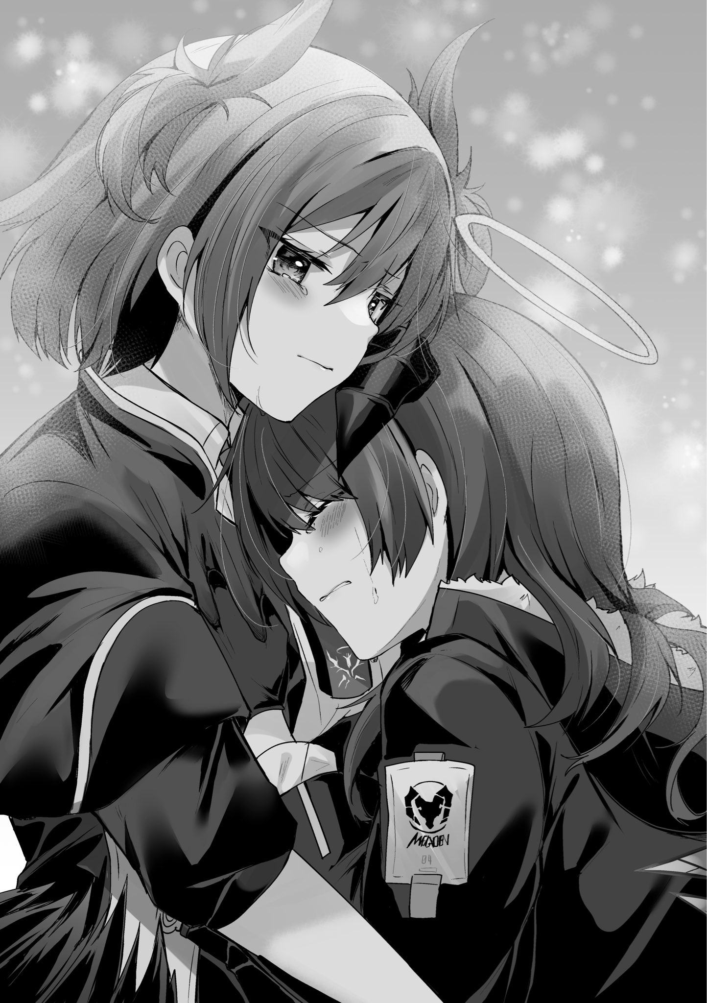 Safebooru - 2girls amesaki vanilla arknights blush closed mouth commentary request cover cover ...
