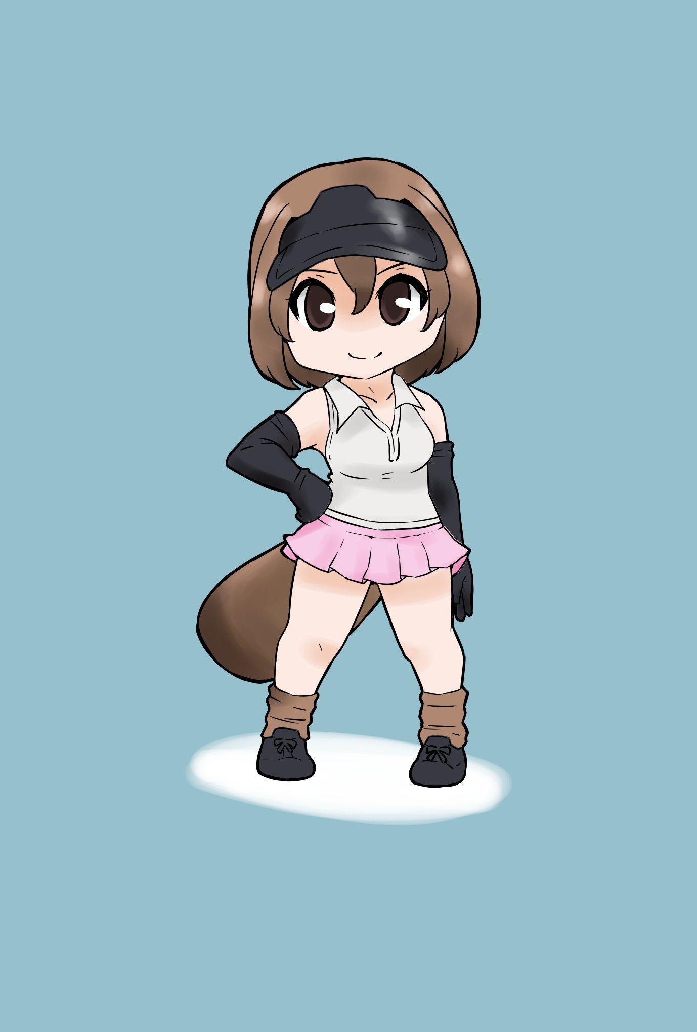 Safebooru - 1girl black footwear black gloves brown eyes brown hair brown socks collarbone ...