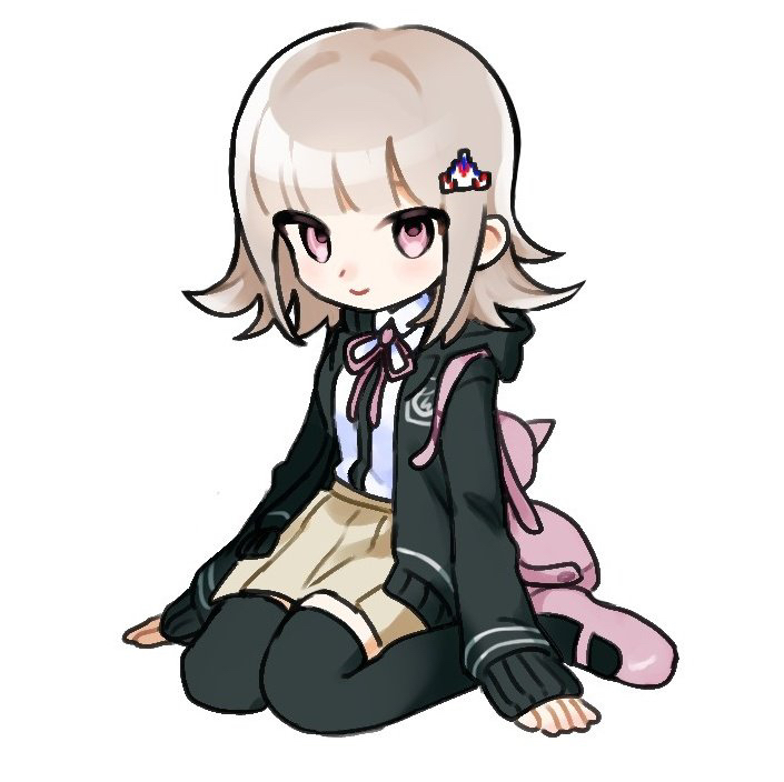 Safebooru - 1girl backpack bag black jacket black shirt black thighhighs brown hair brown skirt ...