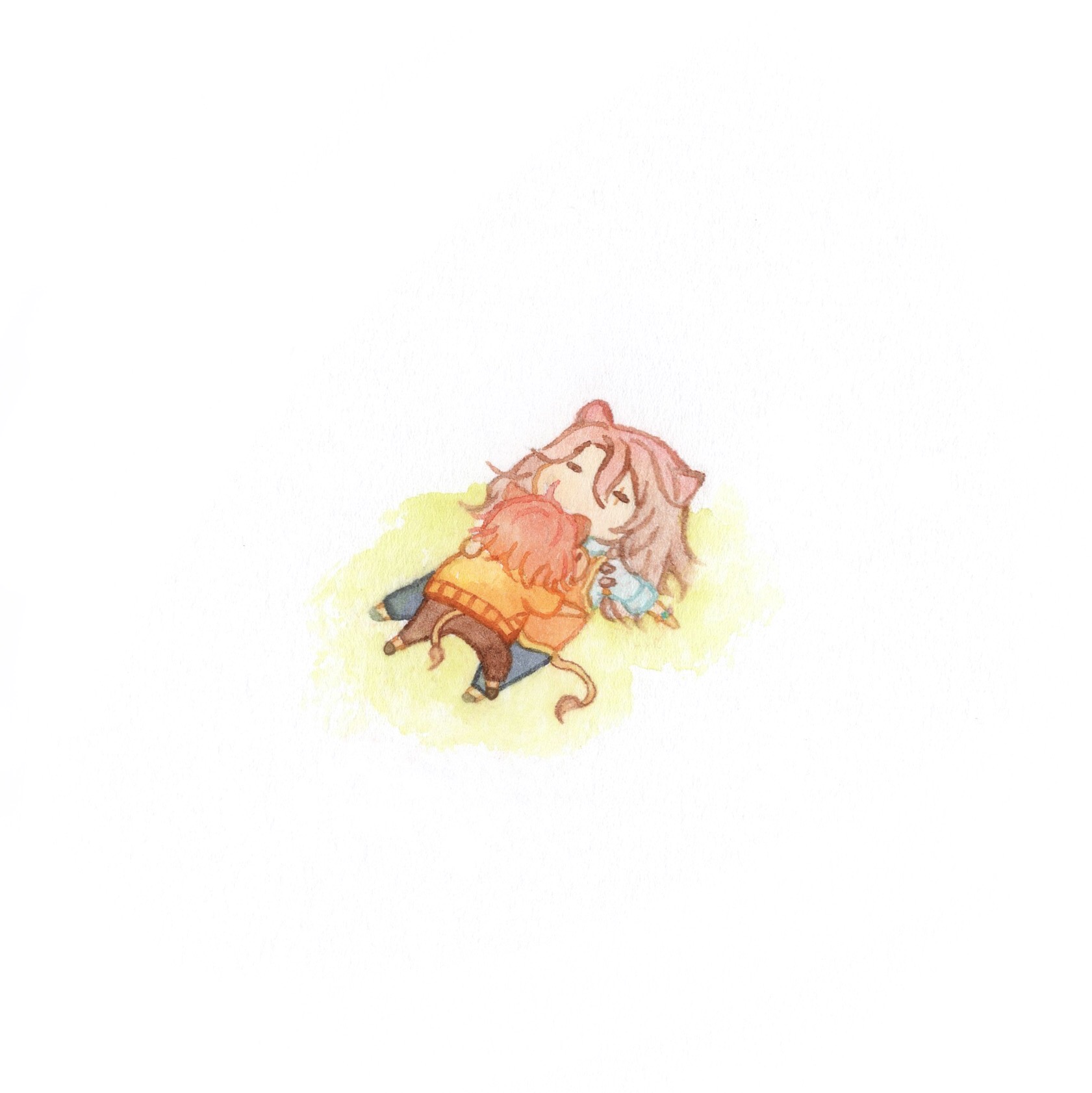 Safebooru - 2boys animal ears brown hair cheka kingscholar chibi child ...