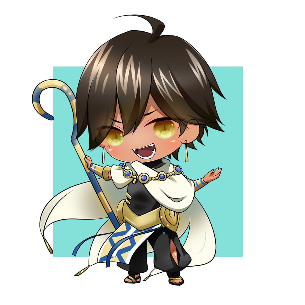 Safebooru - 1boy black pants black shirt blush border brown eyes brown ...