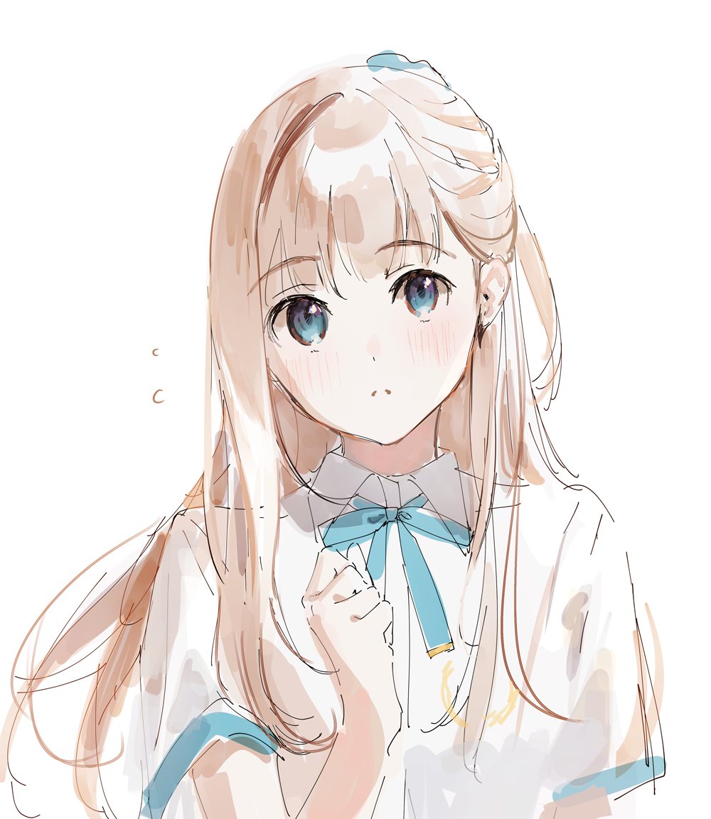 Safebooru - 1girl blonde hair blue bow blue bowtie blue eyes blunt bangs bow bowtie character ...