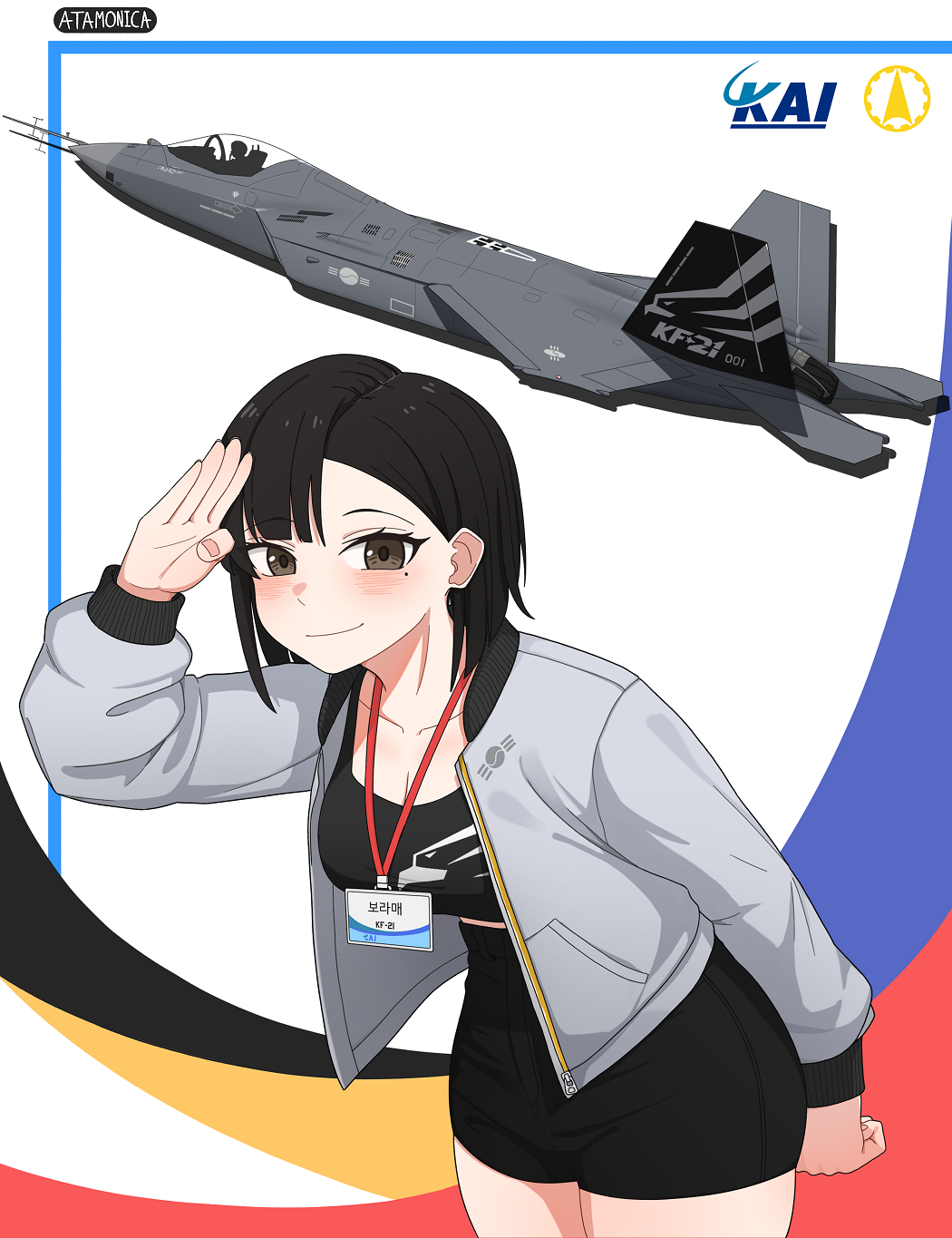 Safebooru - 1girl aircraft airplane artist name atamonica black hair ...