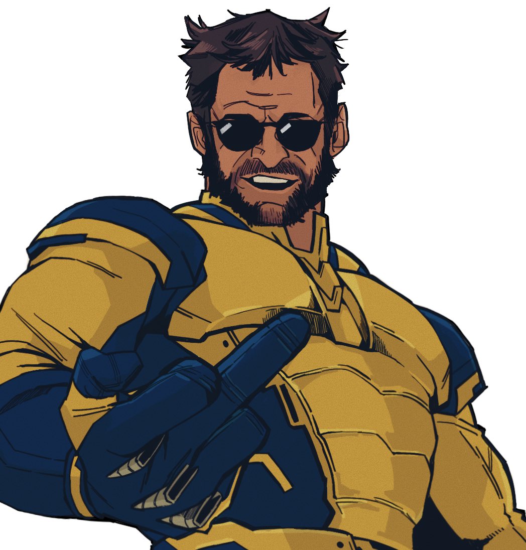 Safebooru - 1boy beard bodysuit bonjourdraws brown hair deadpool ...