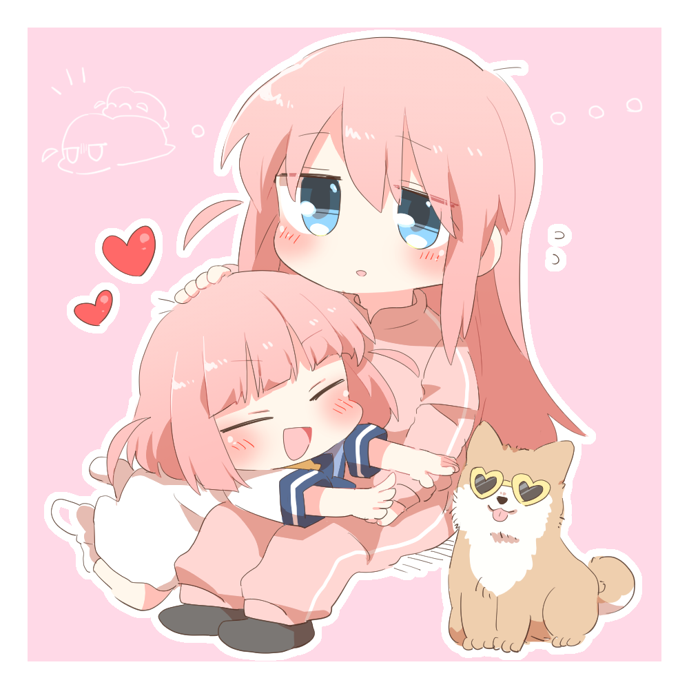 Safebooru - 2girls :d animal black socks blue eyes blush bocchi the ...