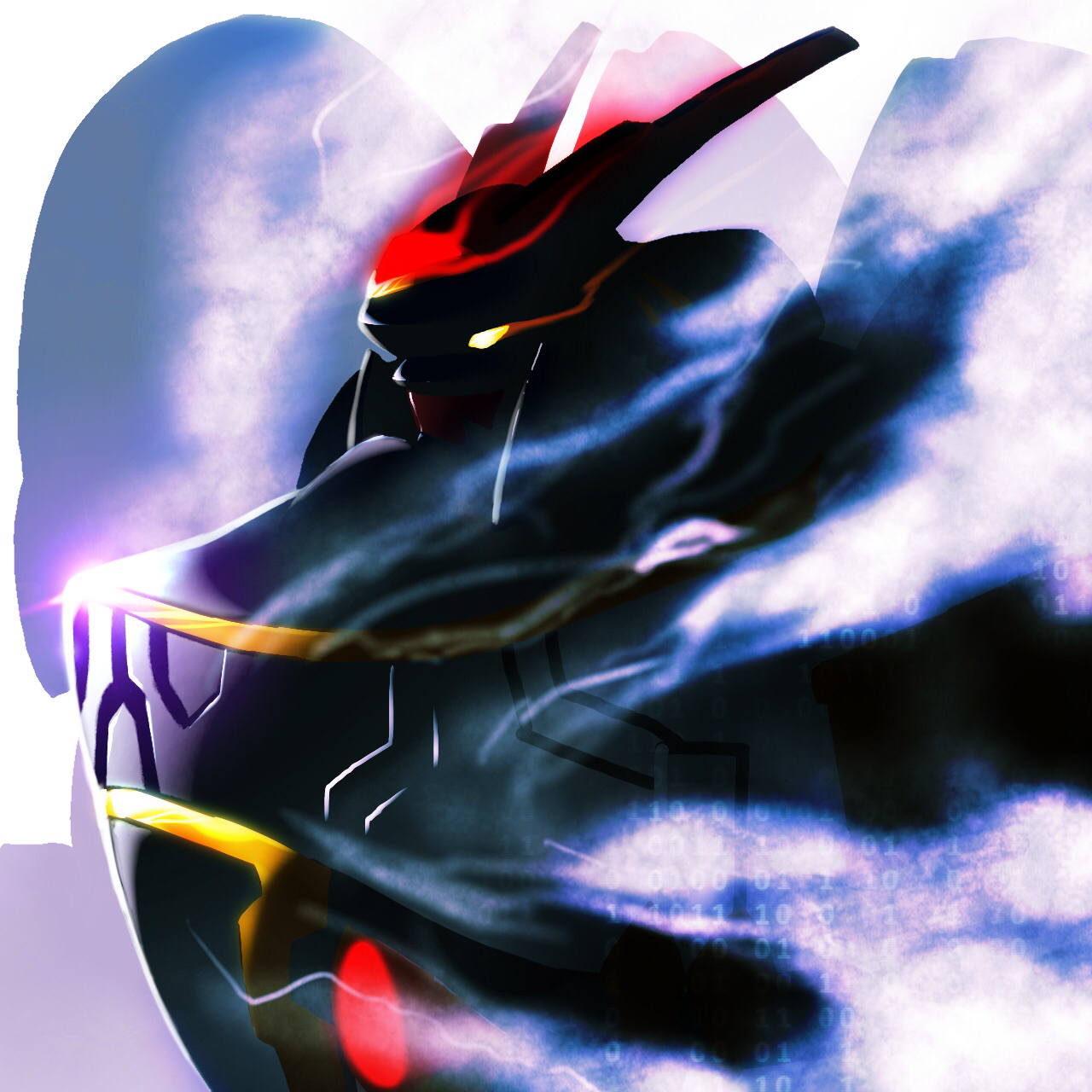 Safebooru - alphamon armor binary black armor close-up code core ...