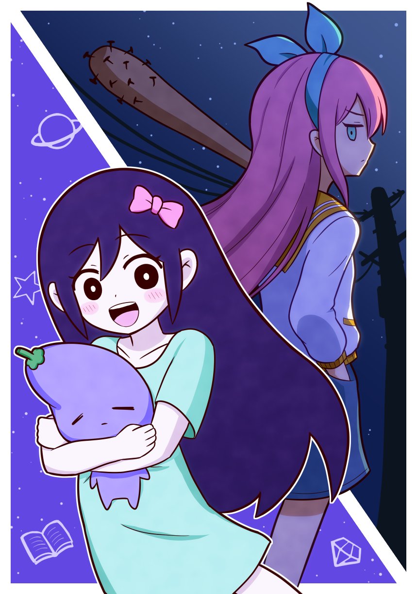 Safebooru - 2girls aubrey (faraway) (omori) aubrey (headspace) (omori) aubrey (omori) baseball ...