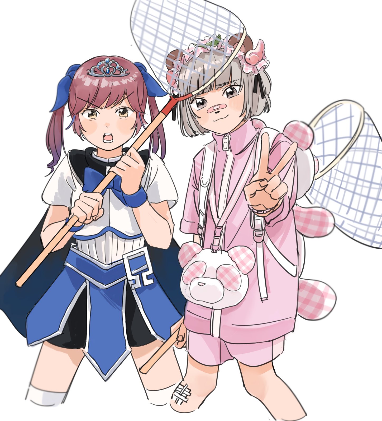 Safebooru - 2girls animal bag animal ears animal nose backpack bag ...