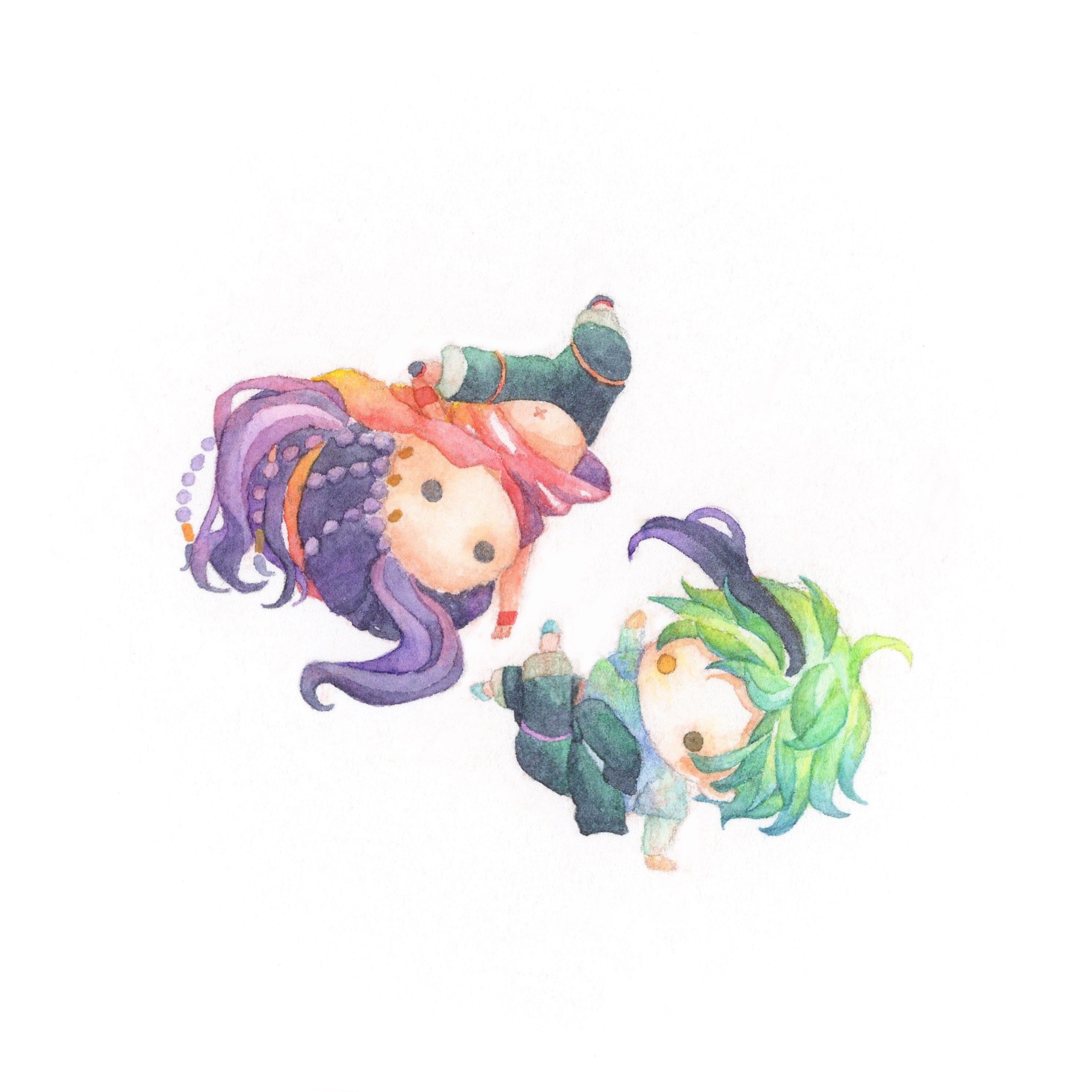 Safebooru - 2boys absurdres breakdance chibi floyd leech full body ...