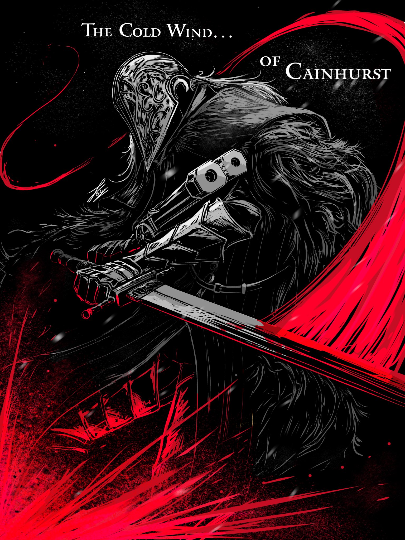 Safebooru - 1other armor bl0ody art9 blood blood on weapon blood ...