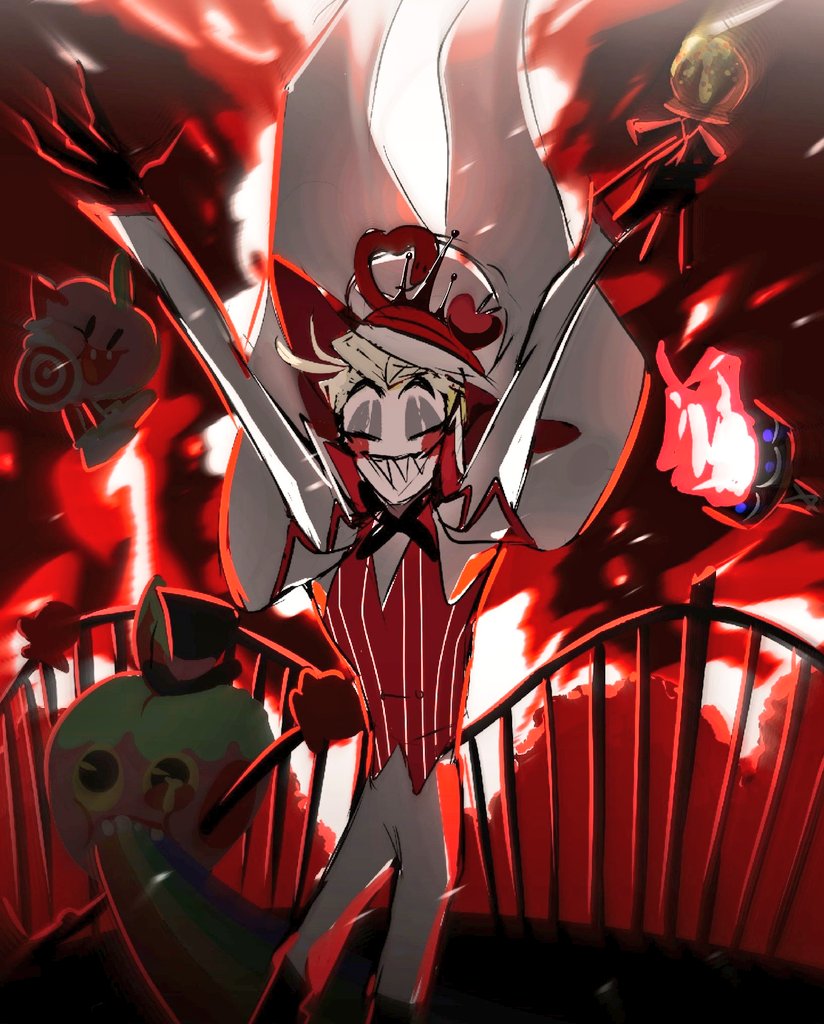 Safebooru - 1boy arms up blonde hair blush stickers demon boy explosion ...