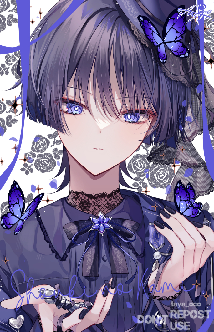 Safebooru - 1boy alternate costume bishop (chess) black bow black ...